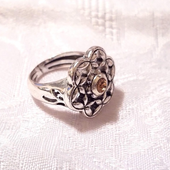 Avon | Jewelry | Vintage Avon Flower Ring With Rhinestone Center | Poshmark